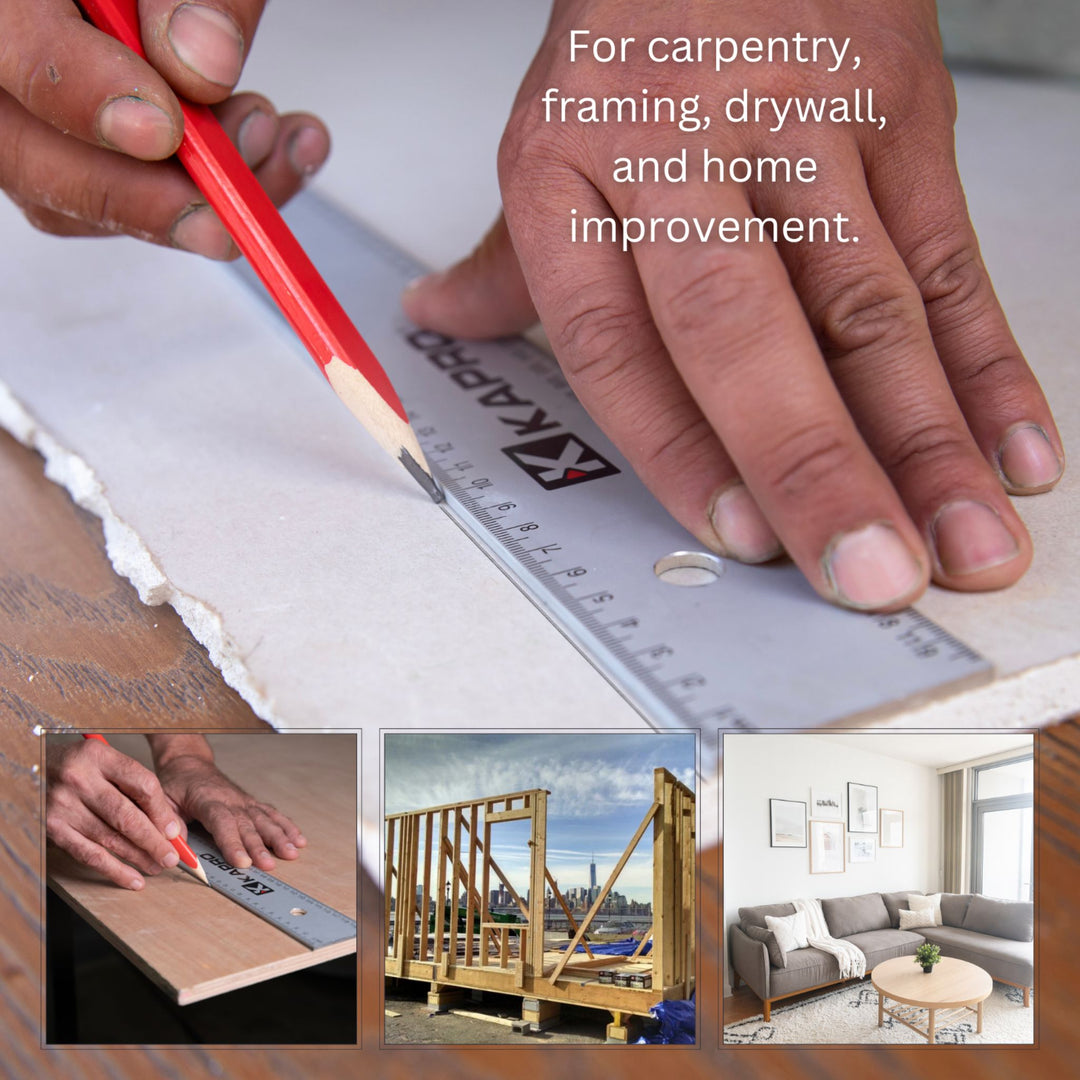 Kapro 308 Aluminum Straight Edge Ruler - 1/8" & 1/16" – shop-kapro