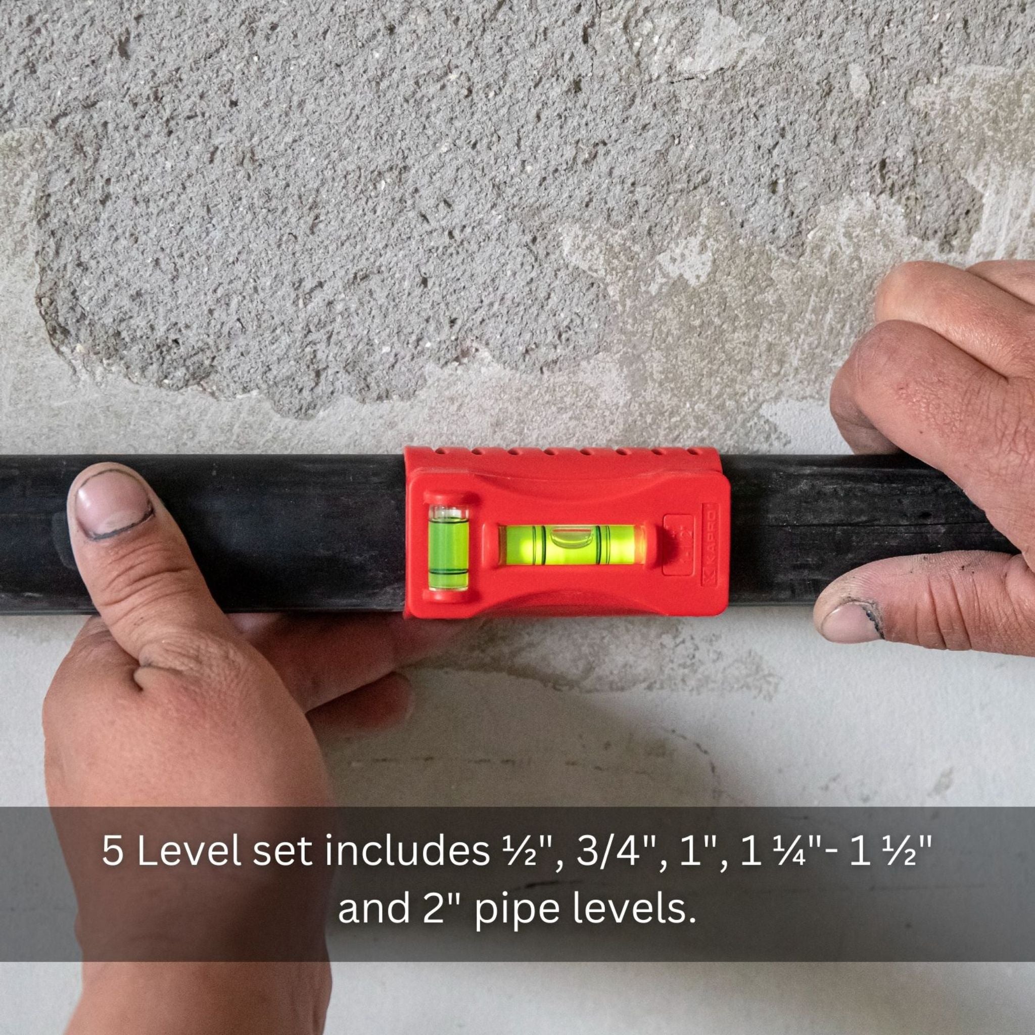 Kapro 350 Pipe Level Set - 5 Sizes Fits All Standard Pipes – shop-kapro